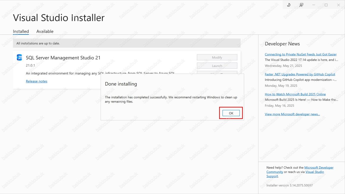 Microsoft SQL Server Management Studio 21 Kurulumu - Baki ÇUBUK