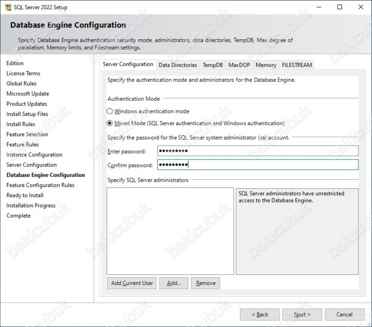 Microsoft SQL Server 2022 Kurulumu - Baki ÇUBUK