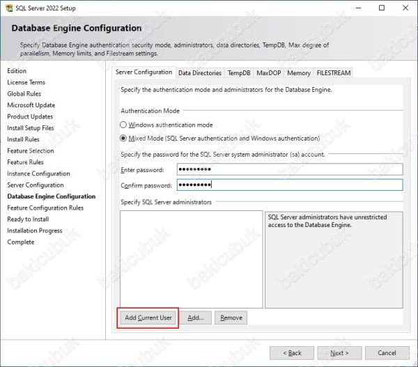 Microsoft SQL Server 2022 Kurulumu - Baki ÇUBUK