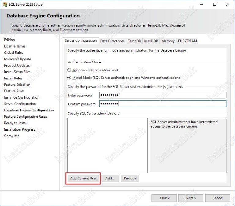 Microsoft SQL Server 2022 Kurulumu - Baki ÇUBUK