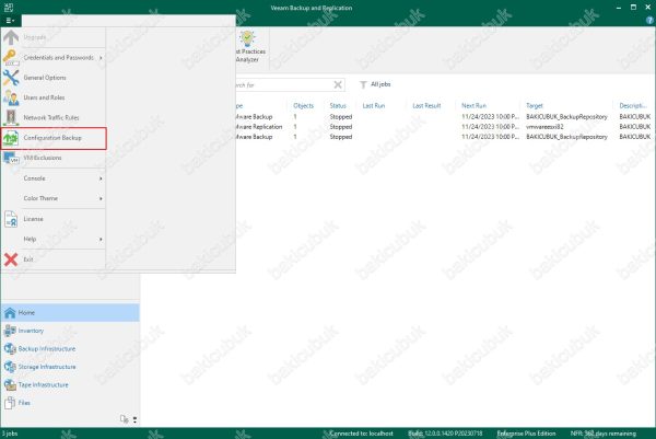 Veeam Backup & Replication 12 Config Backup İşlemi - Baki ÇUBUK
