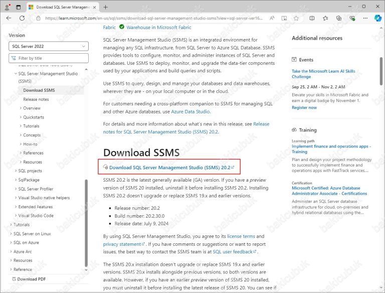 Microsoft SQL Server Management Studio 20.2 Kurulumu - Baki ÇUBUK