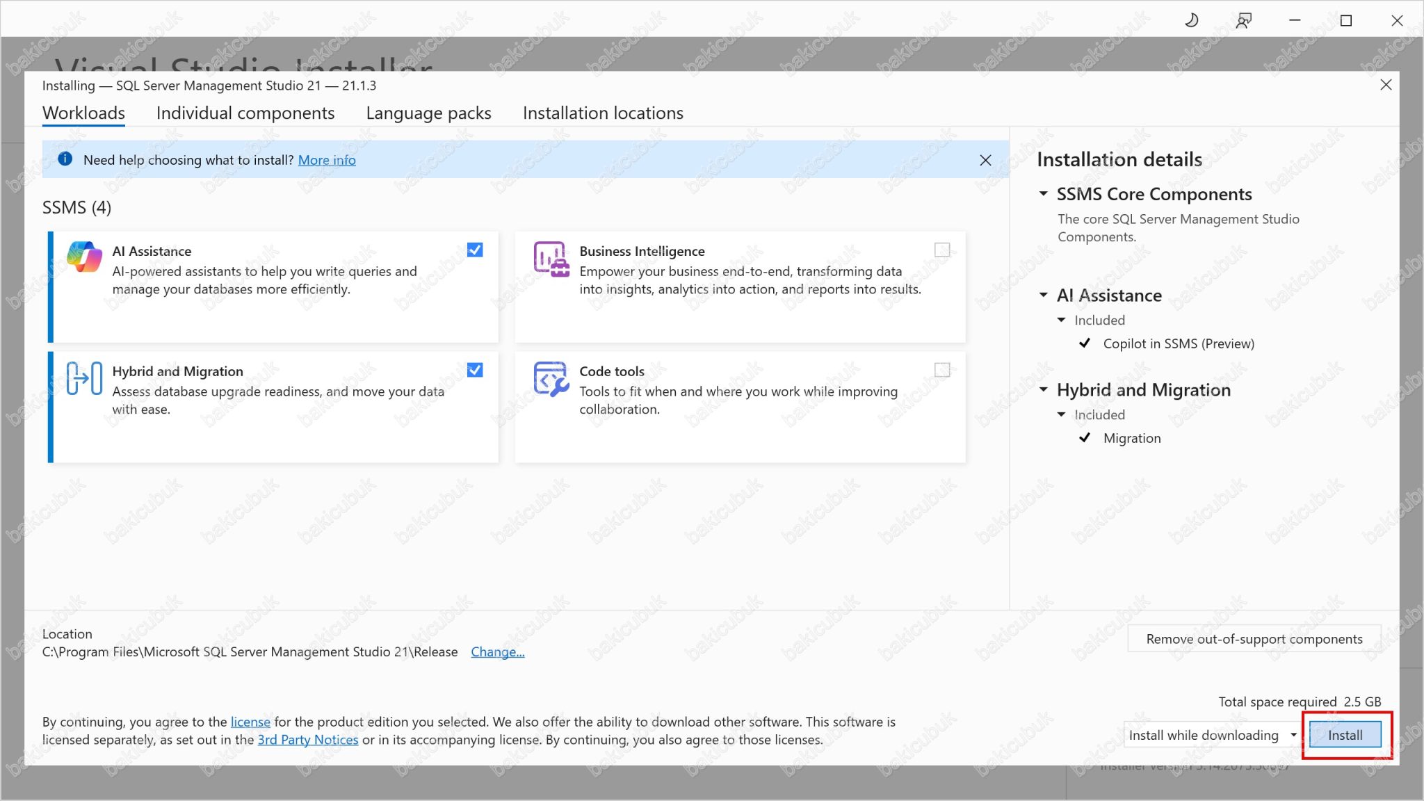 Microsoft SQL Server Management Studio 21 Kurulumu - Baki ÇUBUK