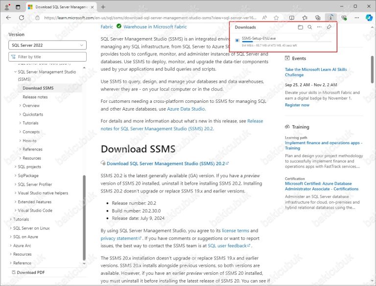 Microsoft SQL Server Management Studio 20.2 Kurulumu - Baki ÇUBUK
