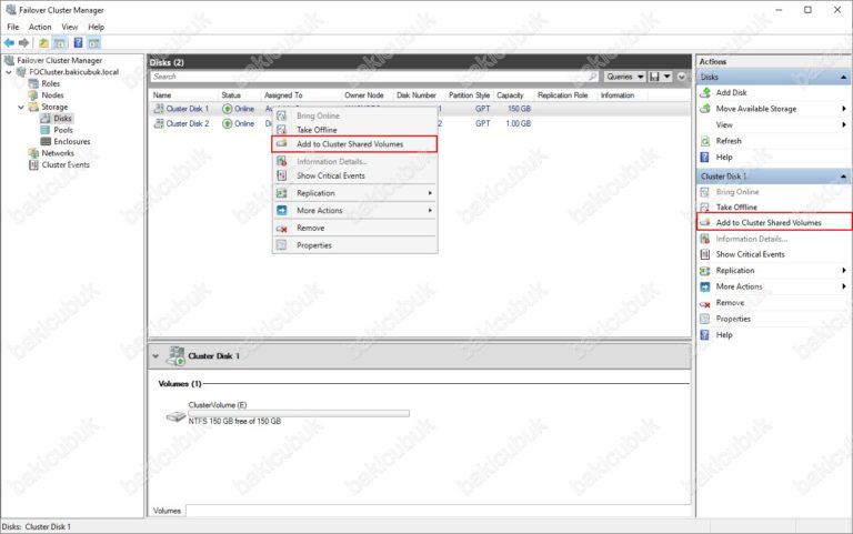 Windows Server 2019 Hyper-V Failover Cluster Üzerinde Cluster Shared ...