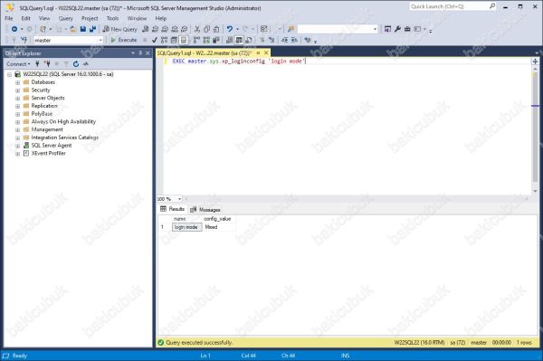 Microsoft SQL Server Authentication Mode - Baki ÇUBUK
