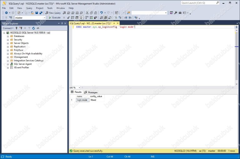 Microsoft SQL Server Authentication Mode - Baki ÇUBUK